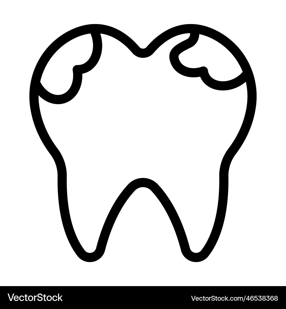 Dental caries thick line icon for personal Vector Image