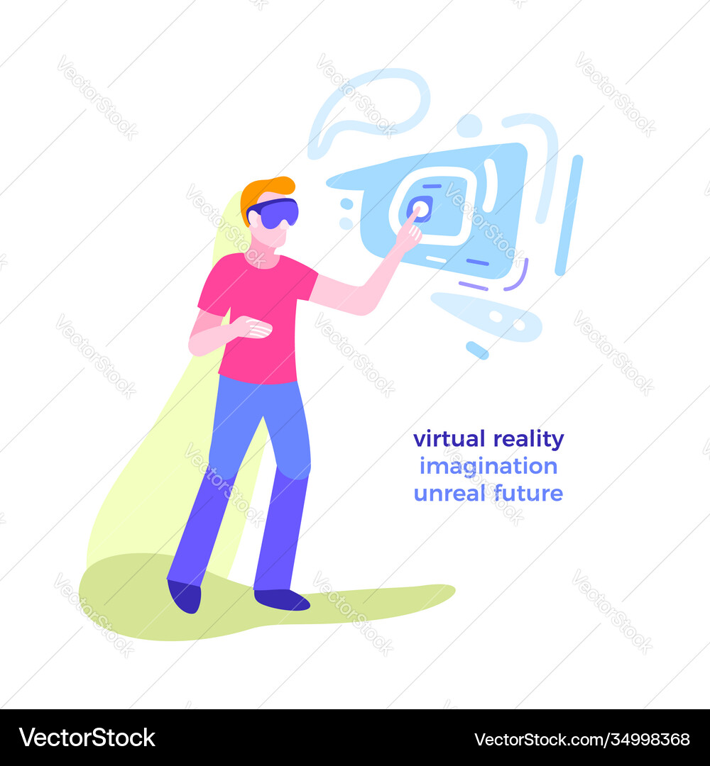 Design figure man with glasses virtual reality Vector Image
