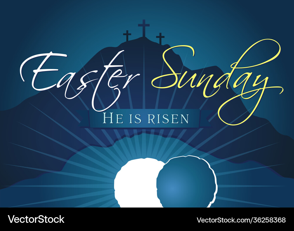 Easter sunday holy week navy blue banner Vector Image