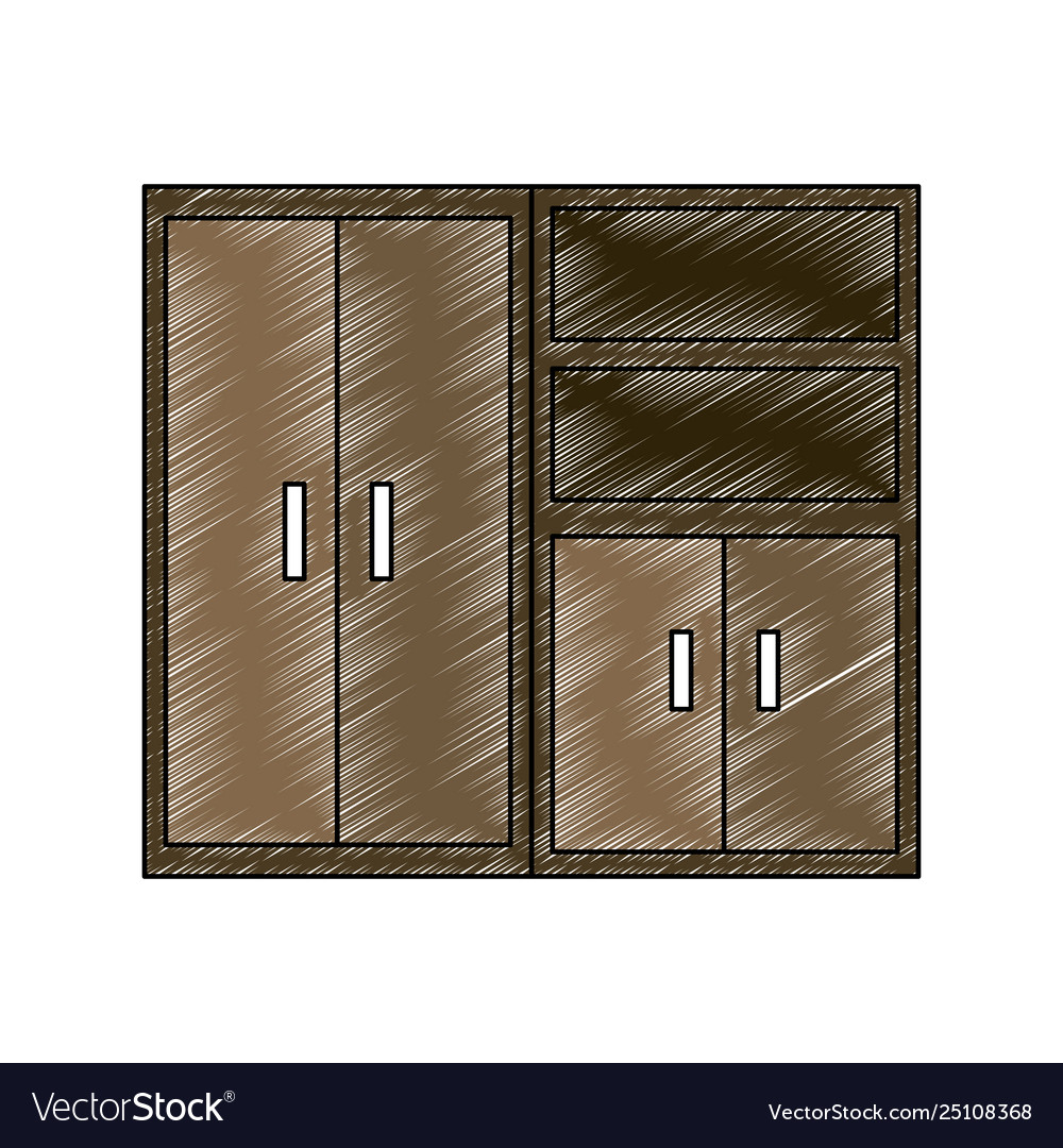 Empty cabinet isolated scribble Royalty Free Vector Image