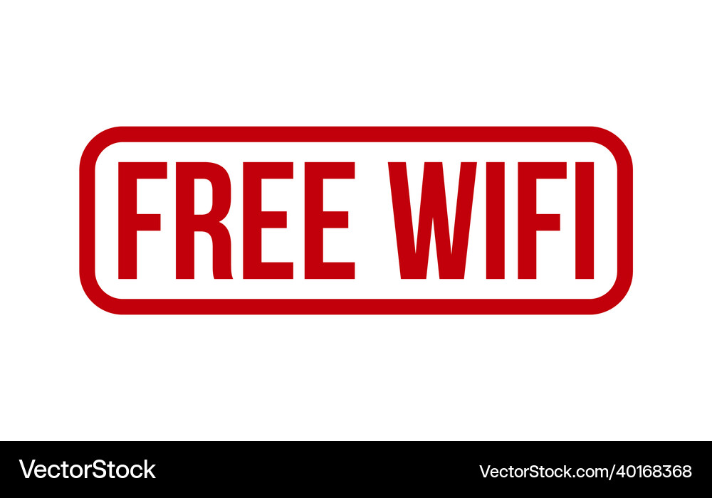 Free wifi rubber stamp red wifi rubber Royalty Free Vector