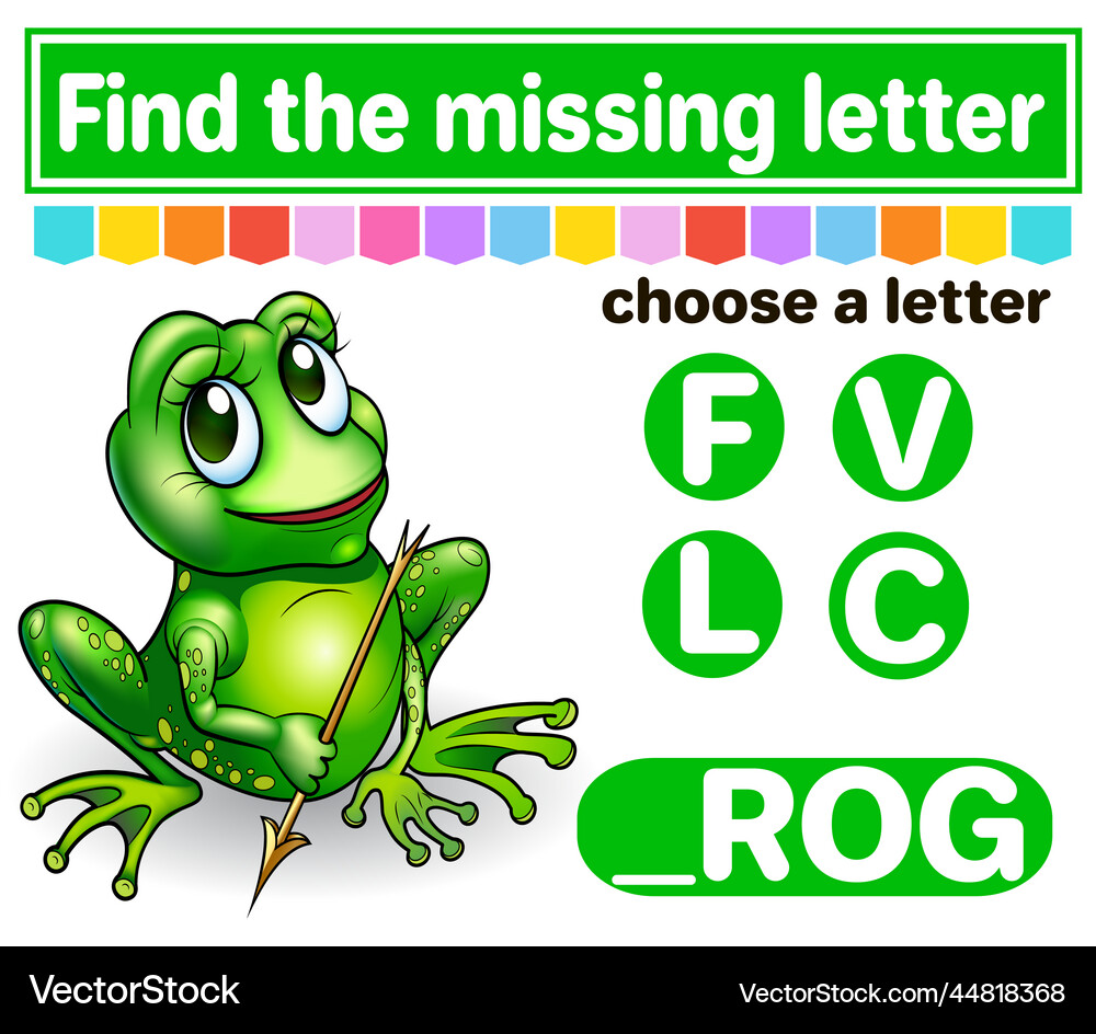 Logic puzzle game learning words for kids find Vector Image