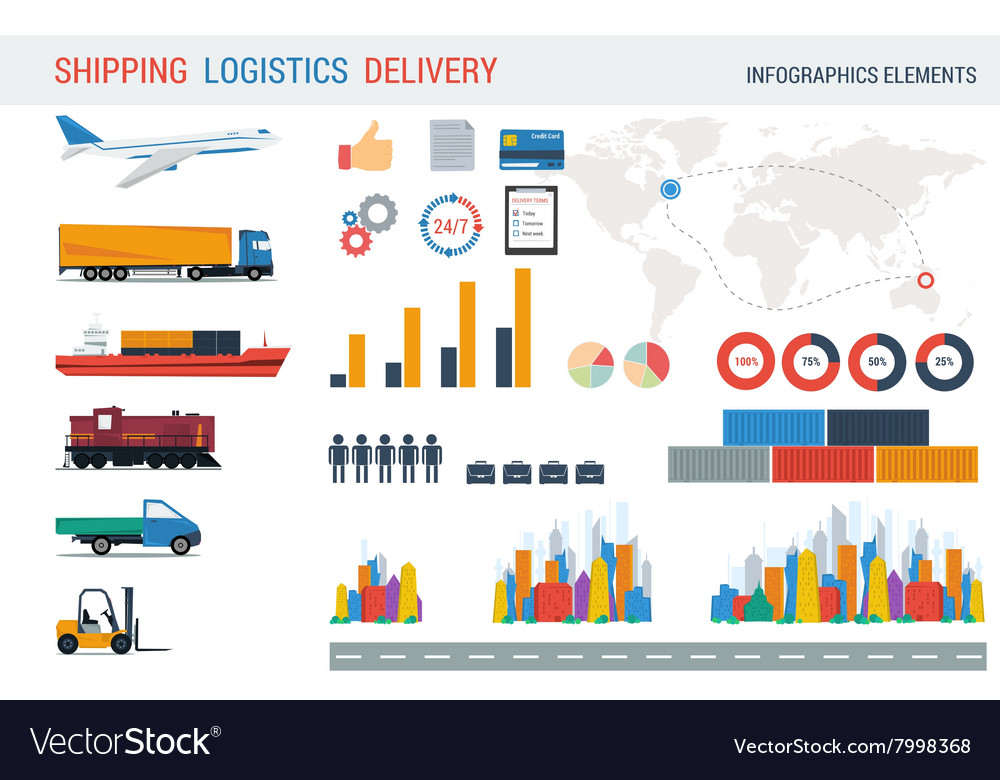 Logistic elements for infographic Royalty Free Vector Image