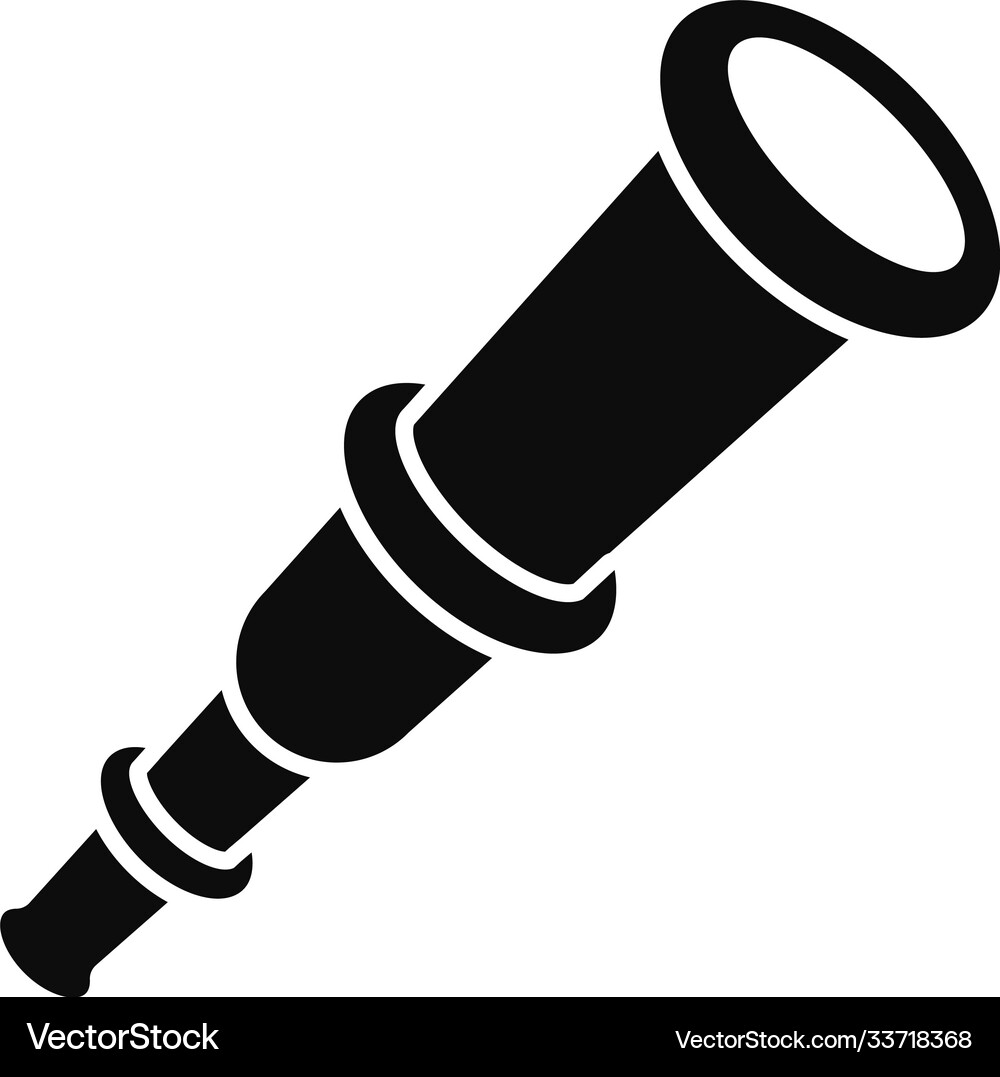 Old spyglass icon silhouette style Royalty Free Vector Image