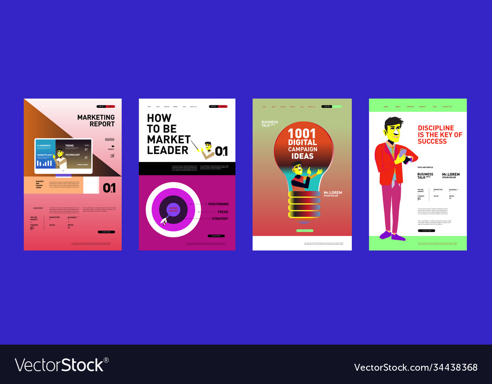 Presentation and website interface layout design Vector Image