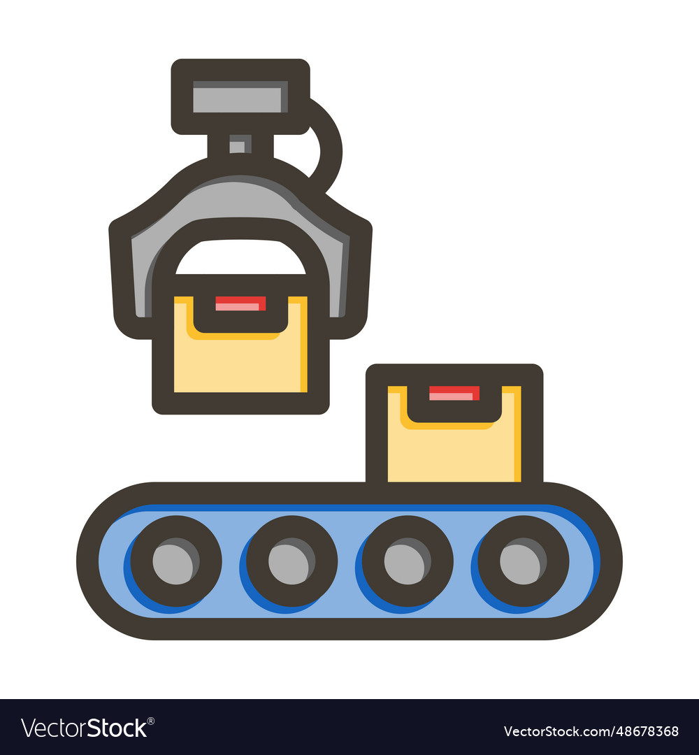 Productive thick line filled colors icon Vector Image