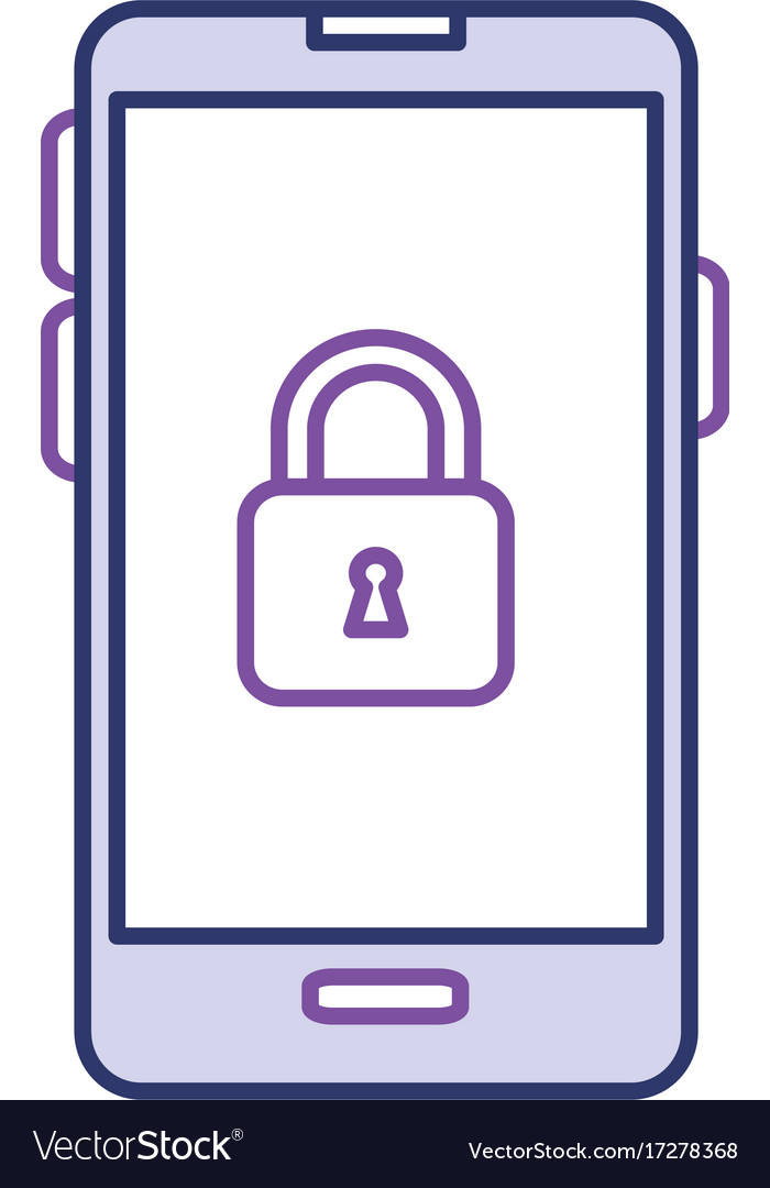 Smartphone device with padlock Royalty Free Vector Image