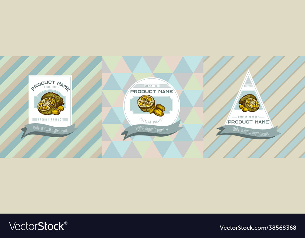 Three colored labels Royalty Free Vector Image