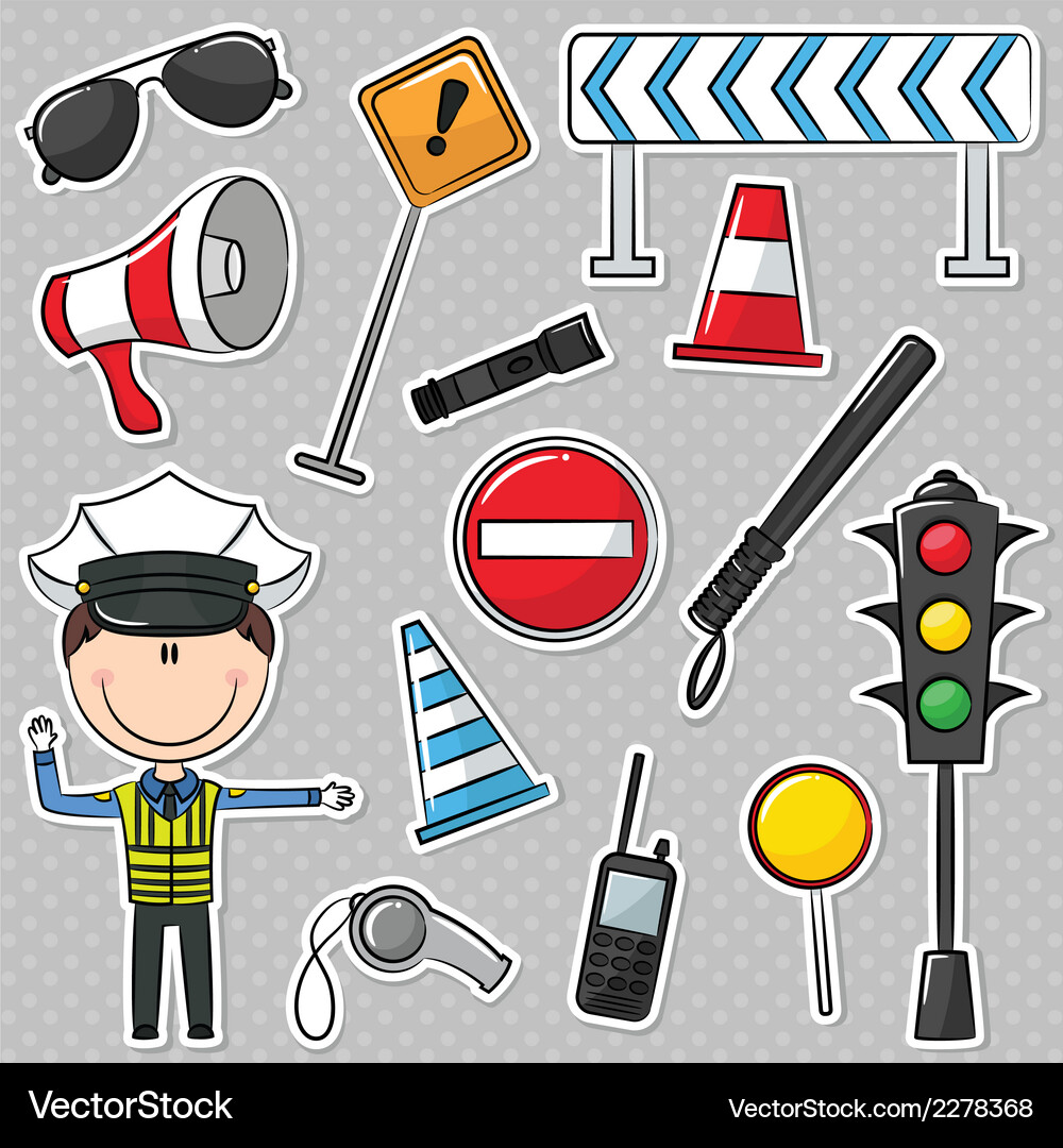 Traffic policeman Royalty Free Vector Image - VectorStock