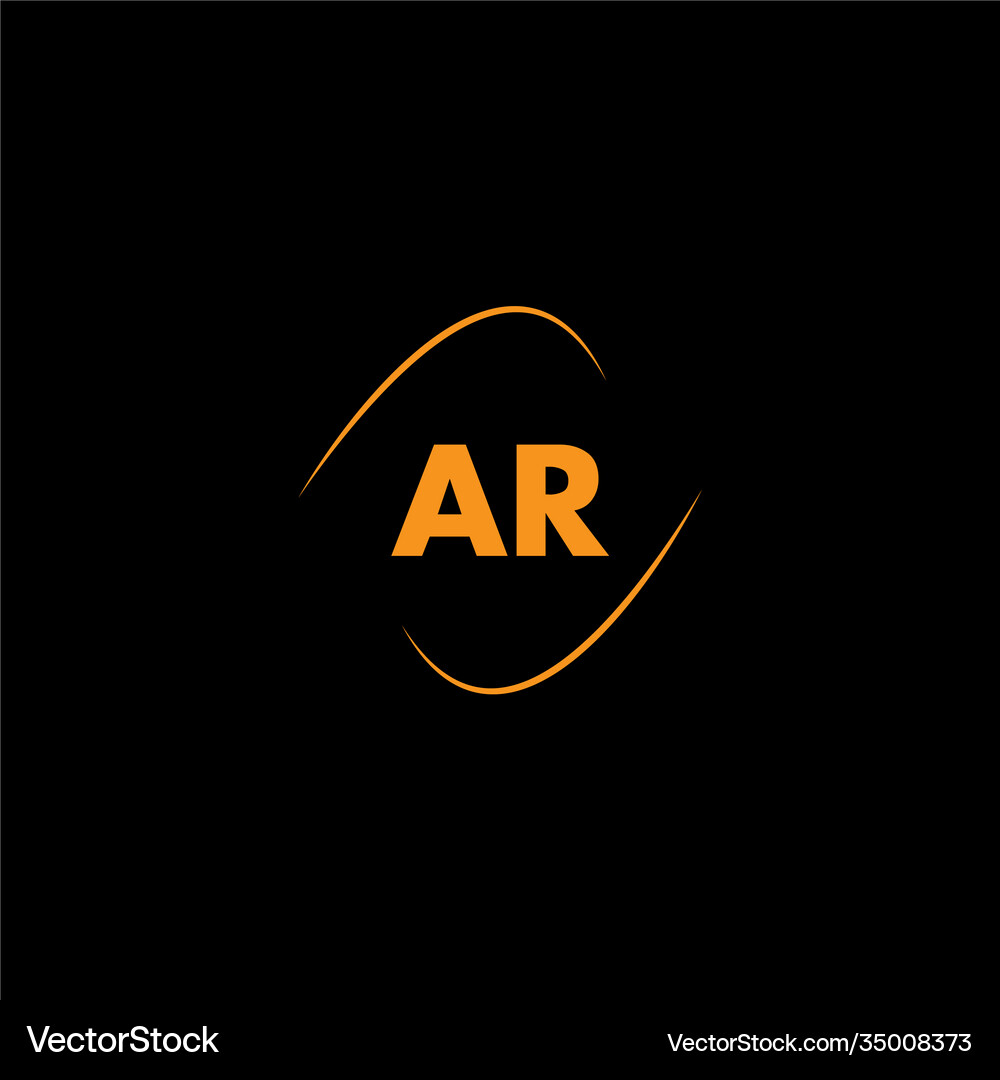 A r letter logo creative design on black color Vector Image