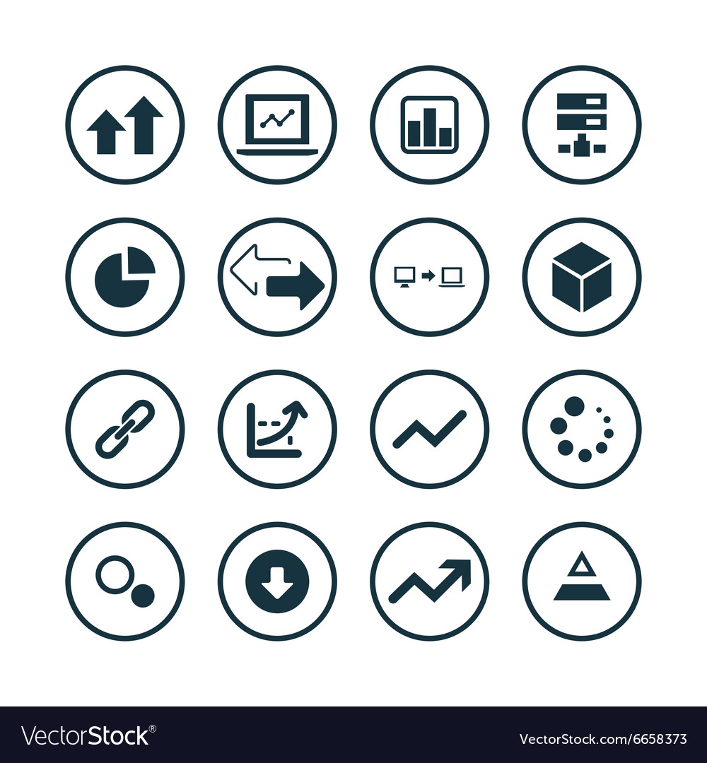 Big Data Icon Set - Database & Analytics Vector Image