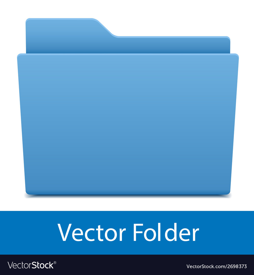 Blue computer folder isolated Royalty Free Vector Image