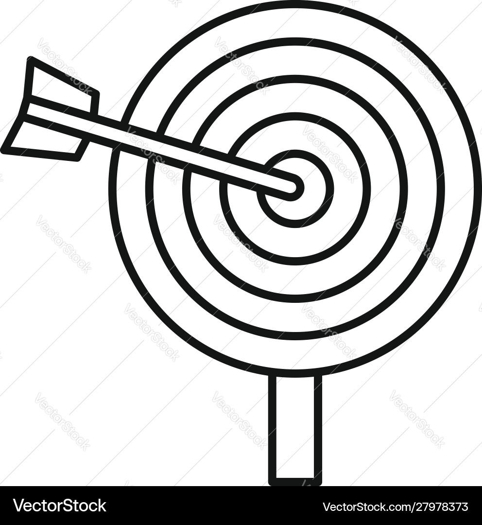 Business target icon outline style Royalty Free Vector Image