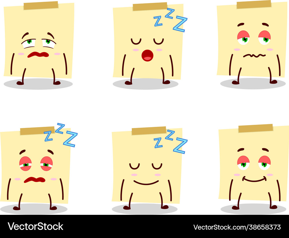 Cartoon character pale yellow sticky notes Vector Image