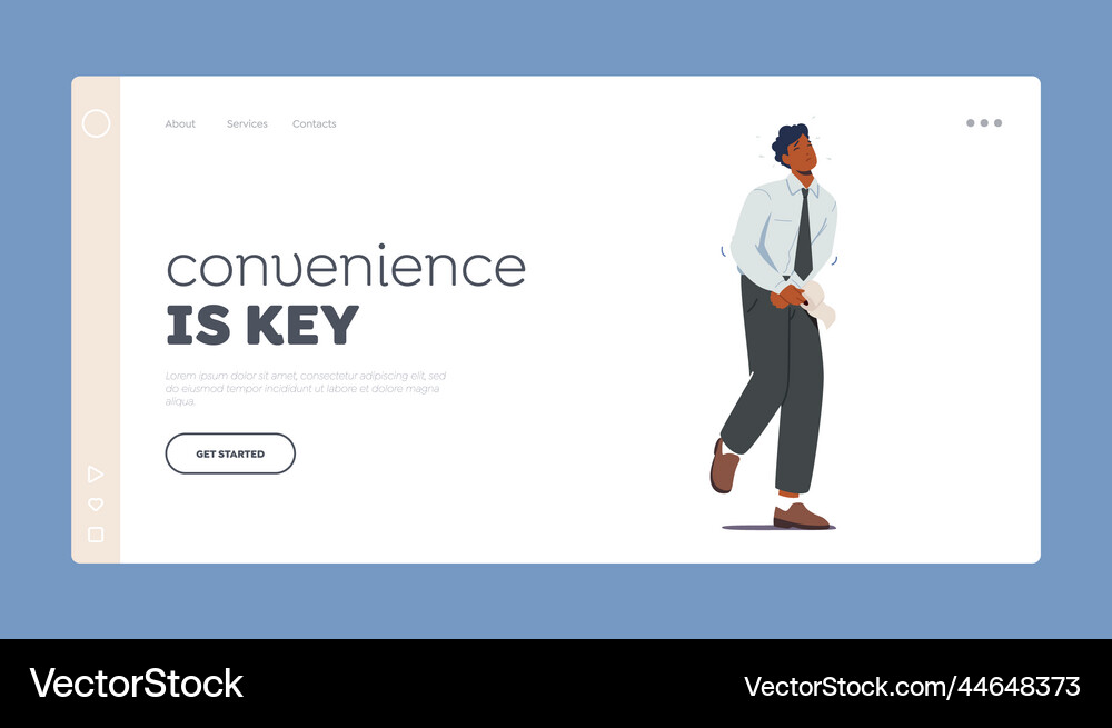 Convenience is key landing page template man Vector Image