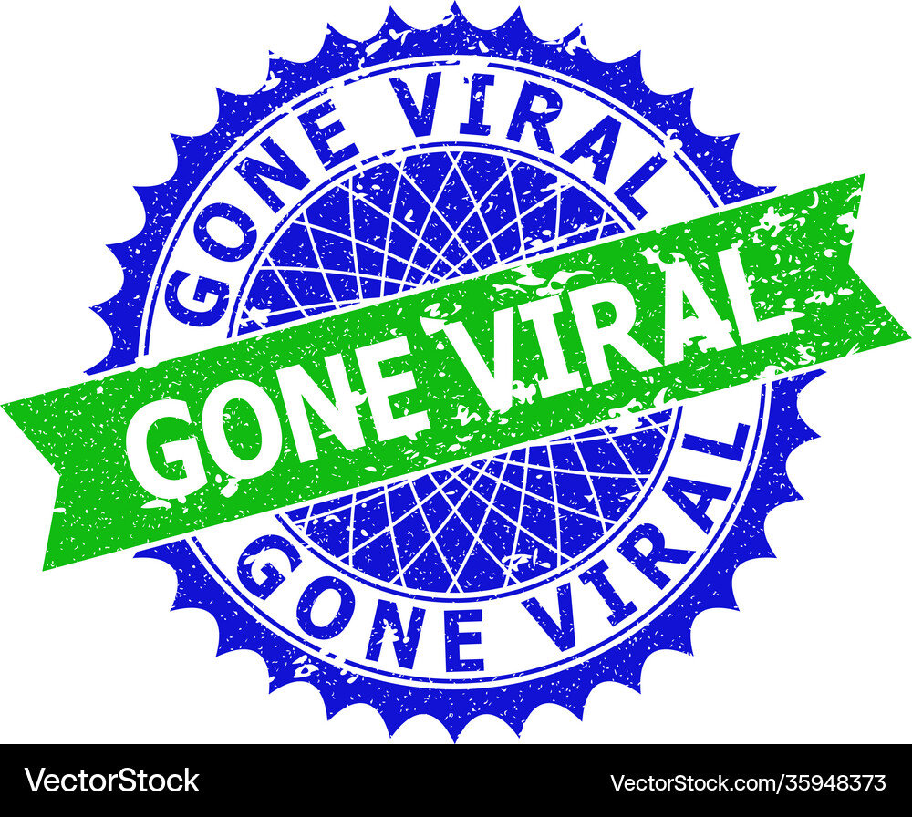 Gone viral bicolor rosette unclean stamp Vector Image