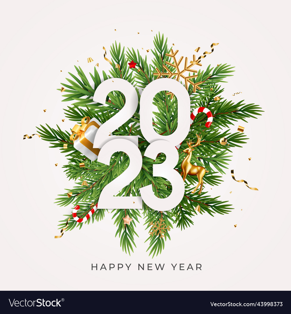 Greeting card 2023 happy new year Royalty Free Vector Image