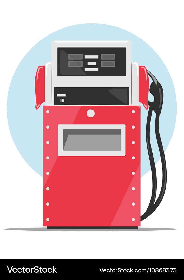 Modern red fuel dispenser over white background Vector Image