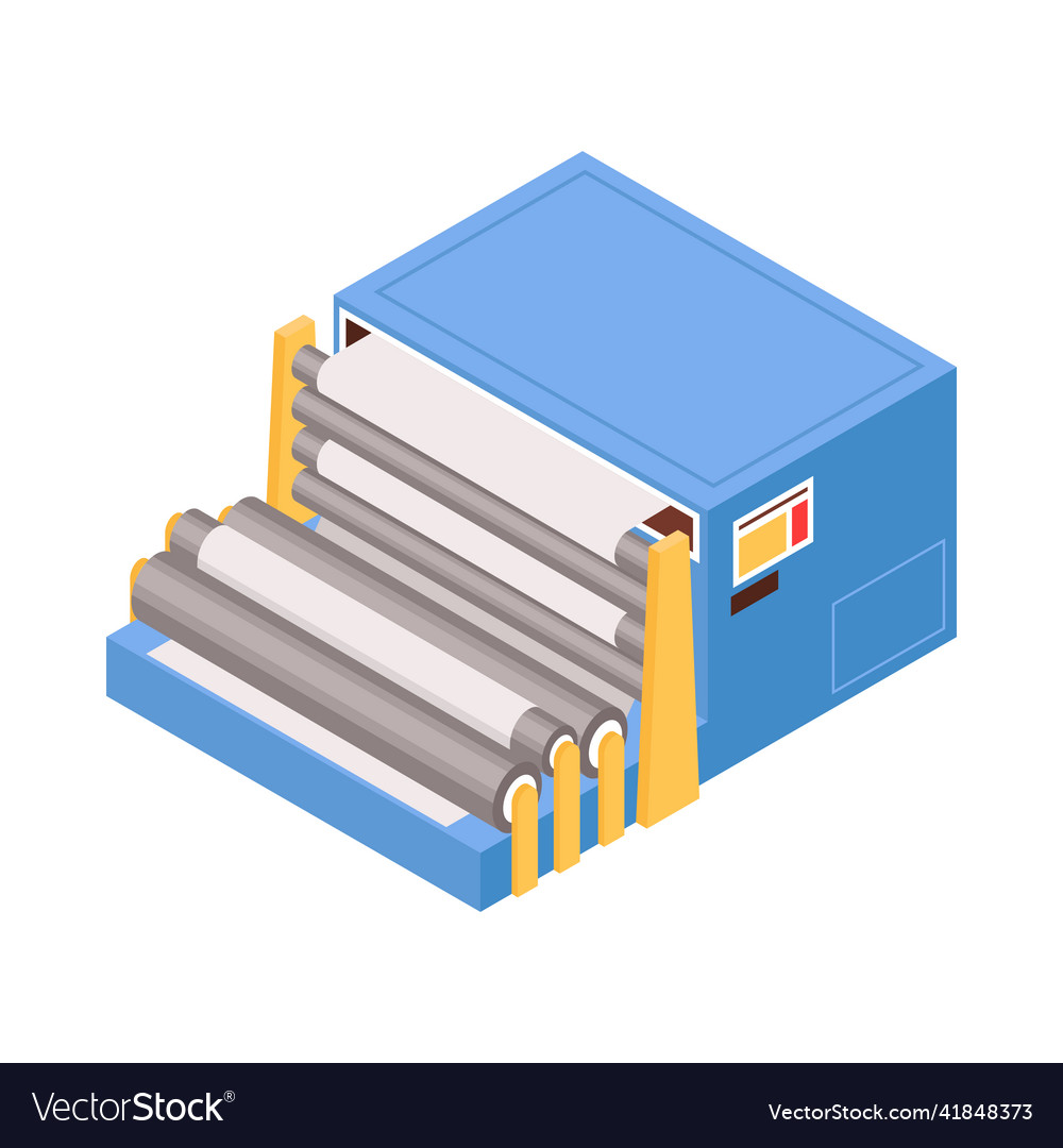 Paper rolling machine composition Royalty Free Vector Image