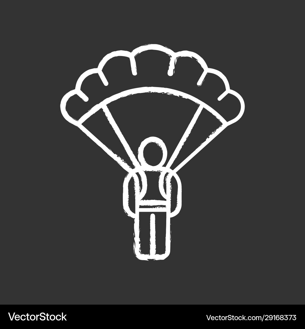 Parachute skydiver chalk icon virtual video game Vector Image
