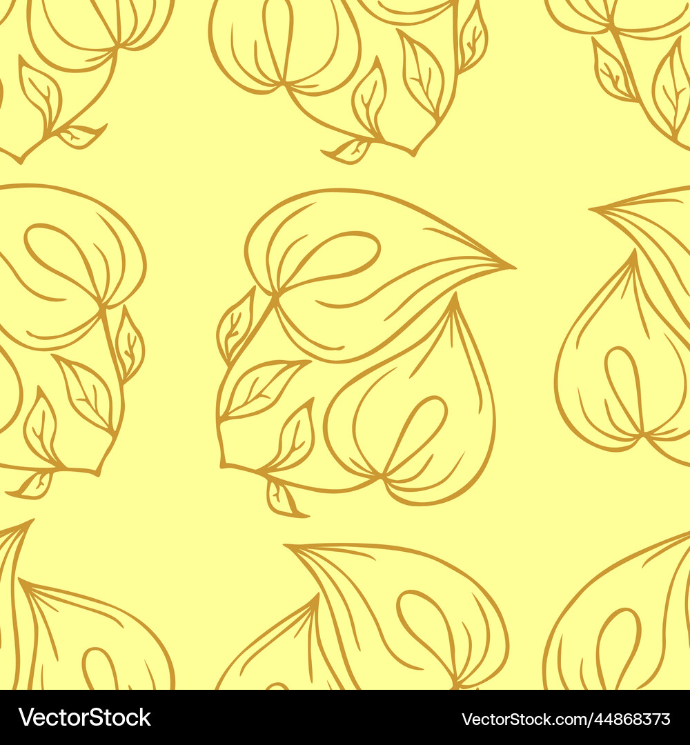 Seamless contour pattern of large mustard graphic Vector Image