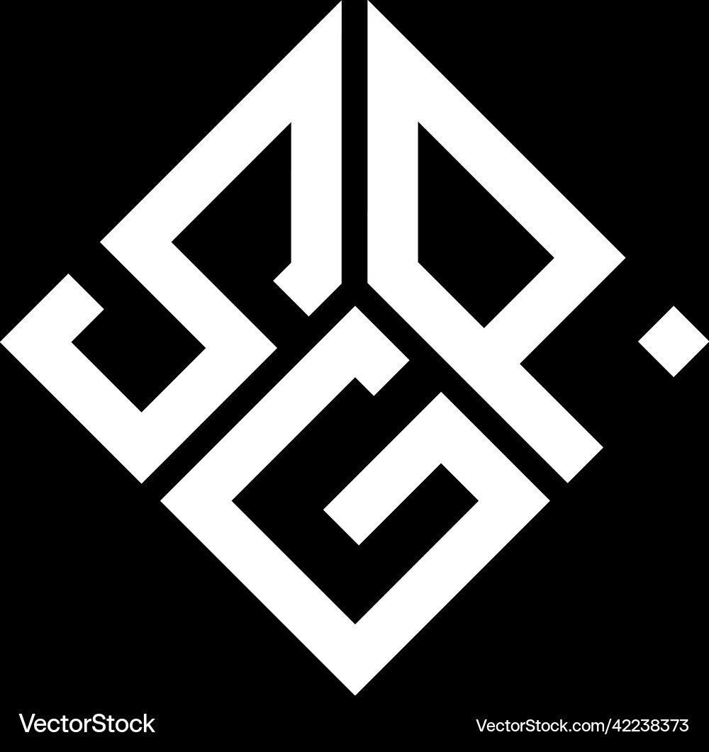 Sgp letter logo design on black background Vector Image