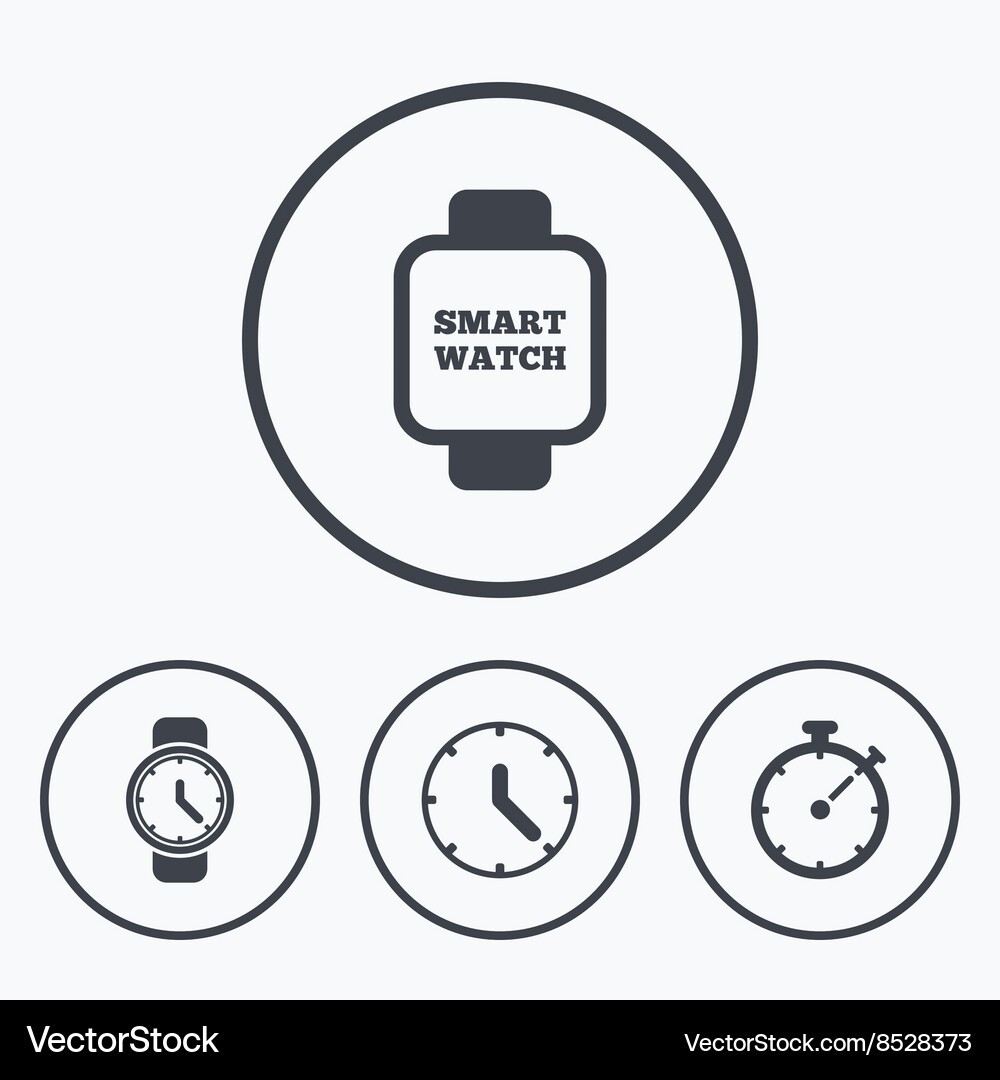 Smart watch mechanical clock time and timer Vector Image
