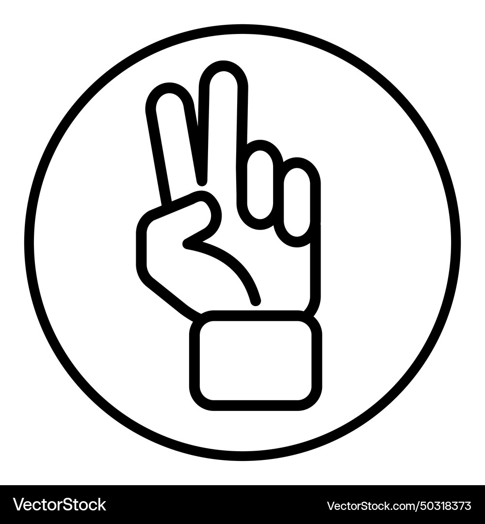 Victory sign flat icon isolated on white Vector Image