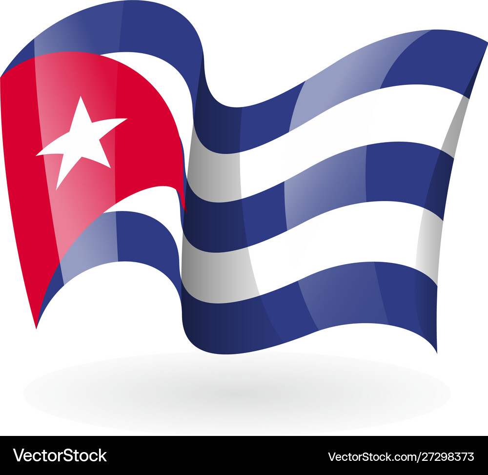 Waving flag icon national symbol fluttered Vector Image