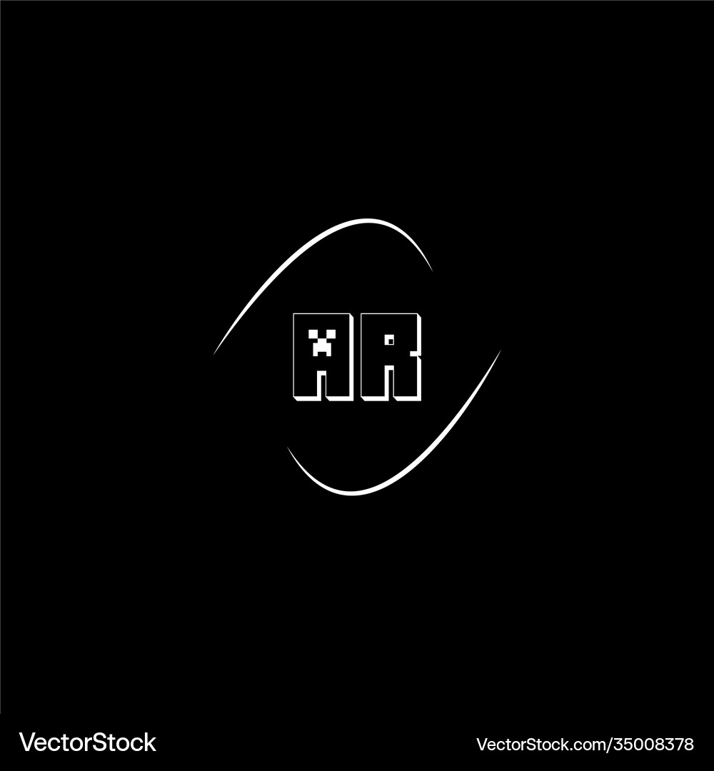 A r letter logo creative design on black color Vector Image