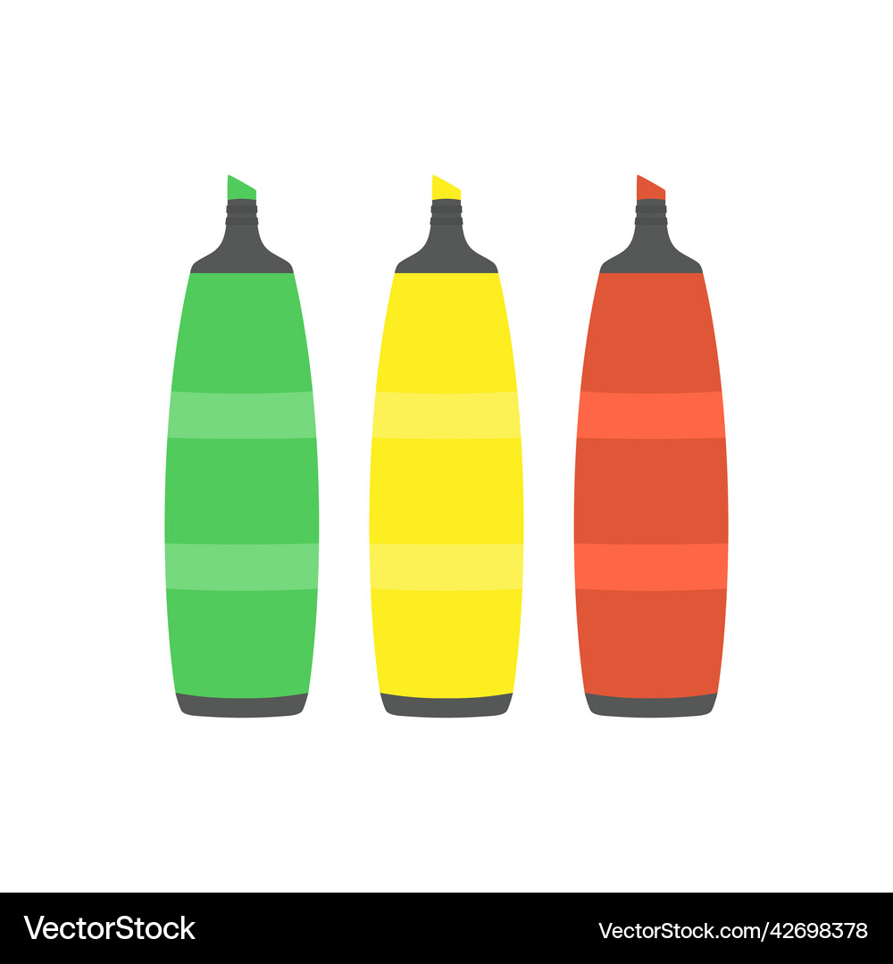 Cartoon colored markers isolated on white Vector Image