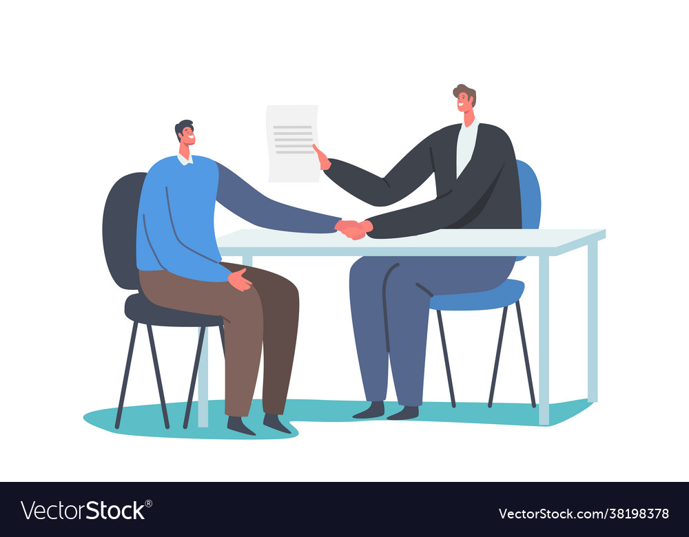 Customer male character visiting bank Royalty Free Vector