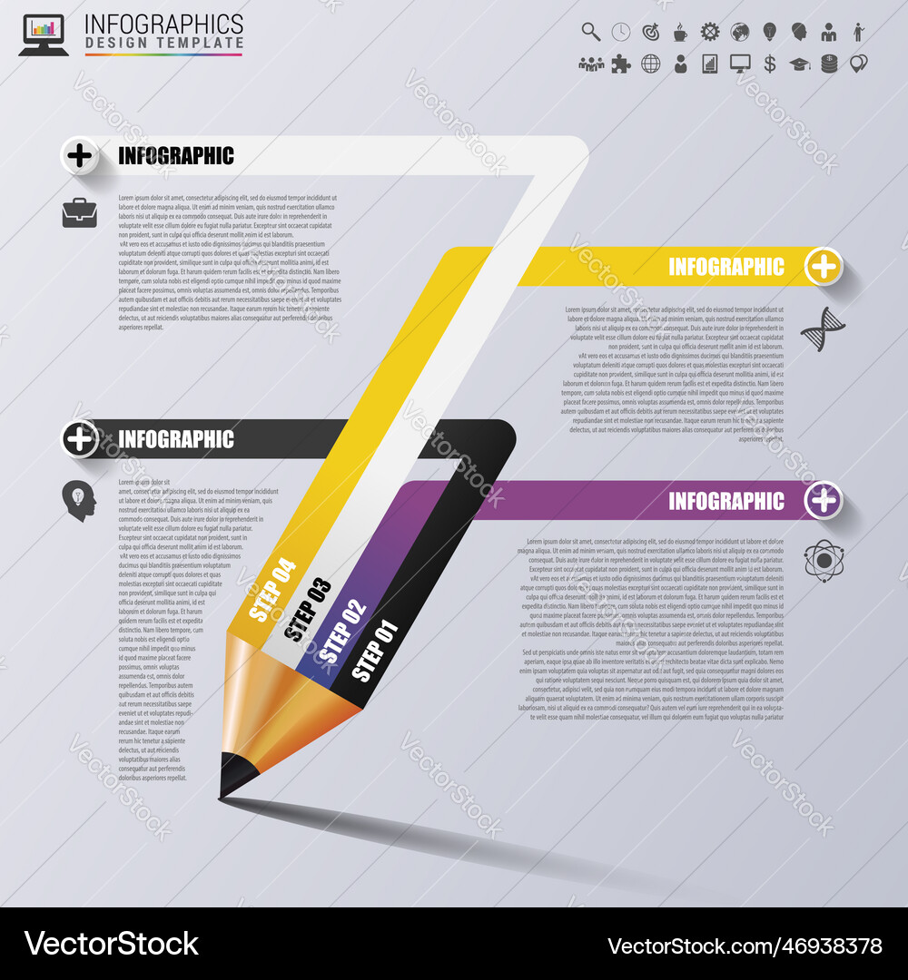Education pencil infographics design template Vector Image