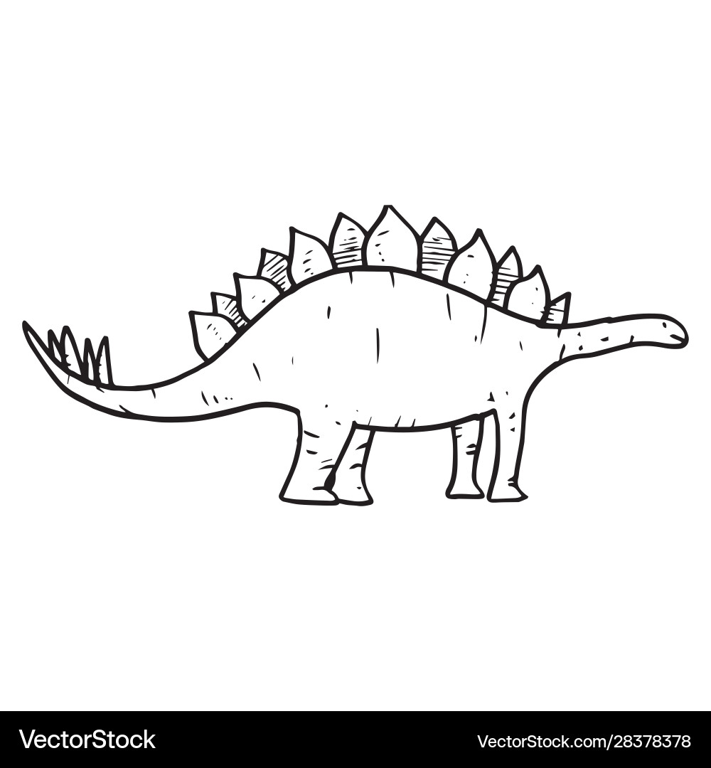 Hand drawn doodle stegosaurus Royalty Free Vector Image