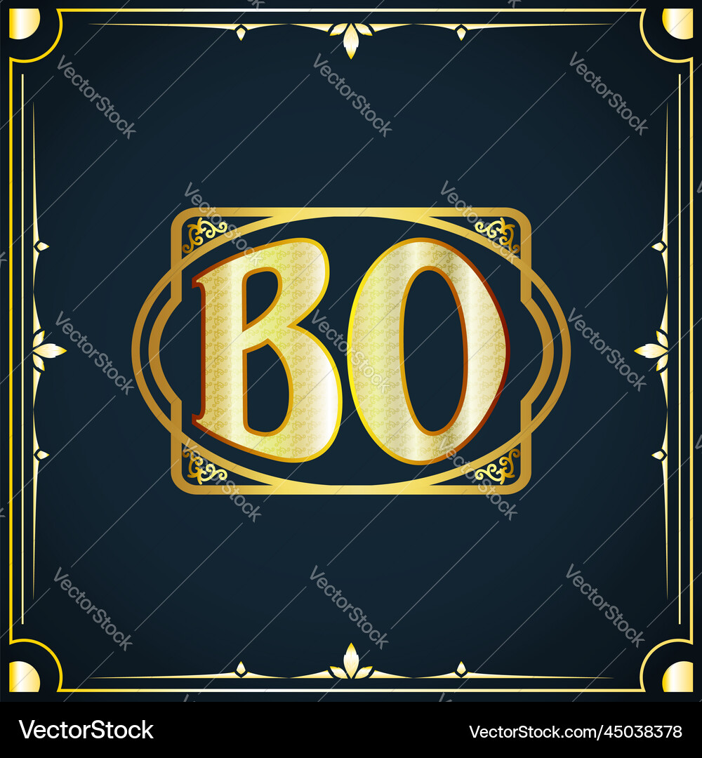 Initial letter bo royal luxury logo template Vector Image