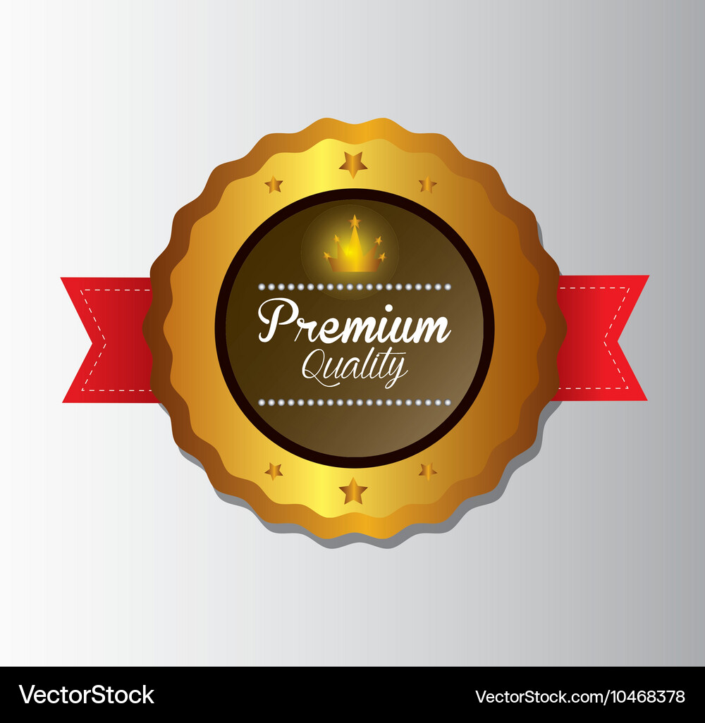 Seal guaranteed premium quality gold Royalty Free Vector