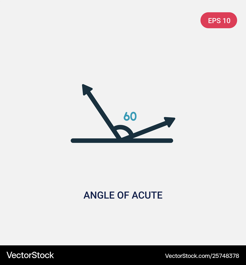 Two color angle acute icon from shapes concept Vector Image