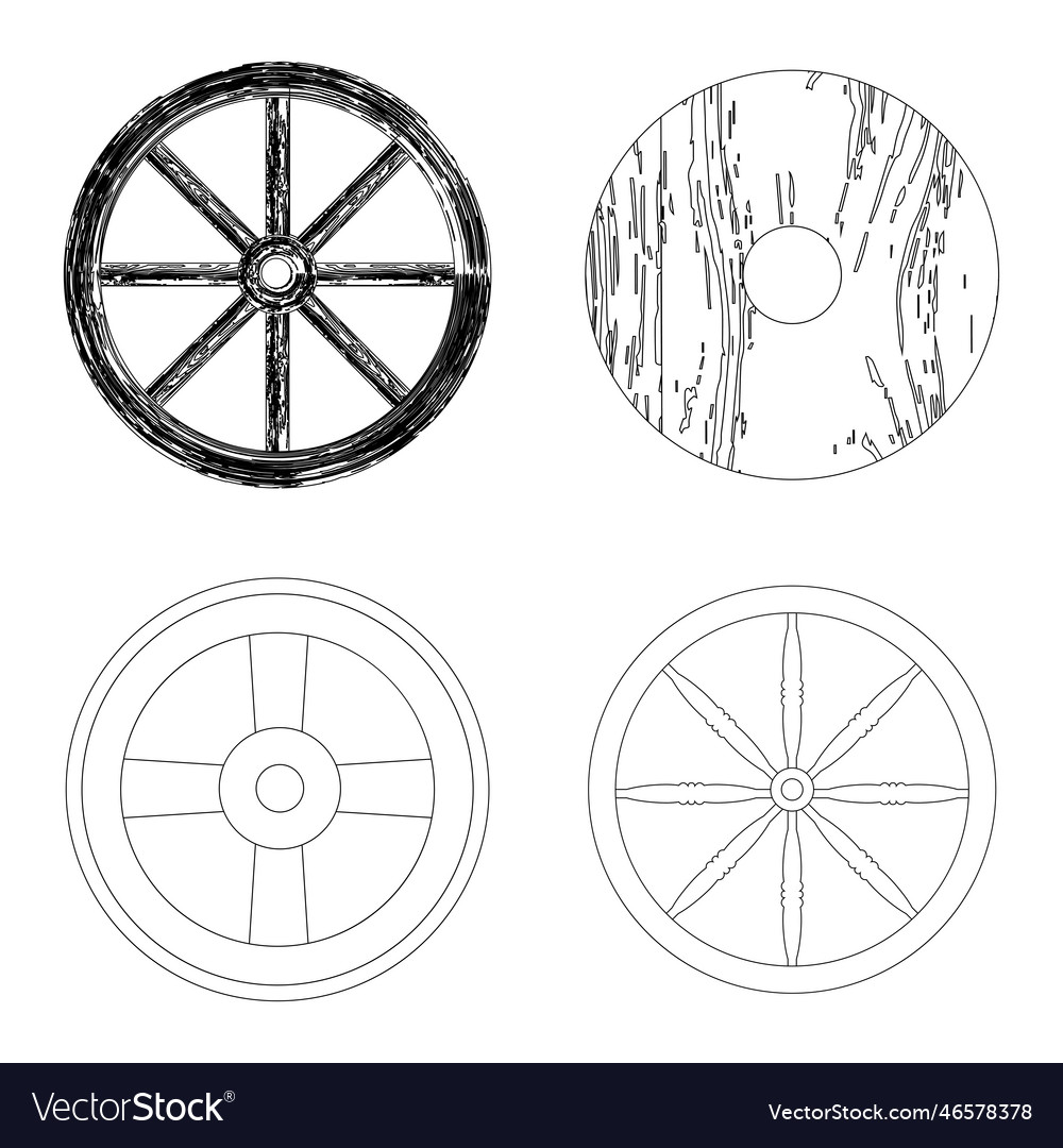 Vintage wooden wheel icon Royalty Free Vector Image
