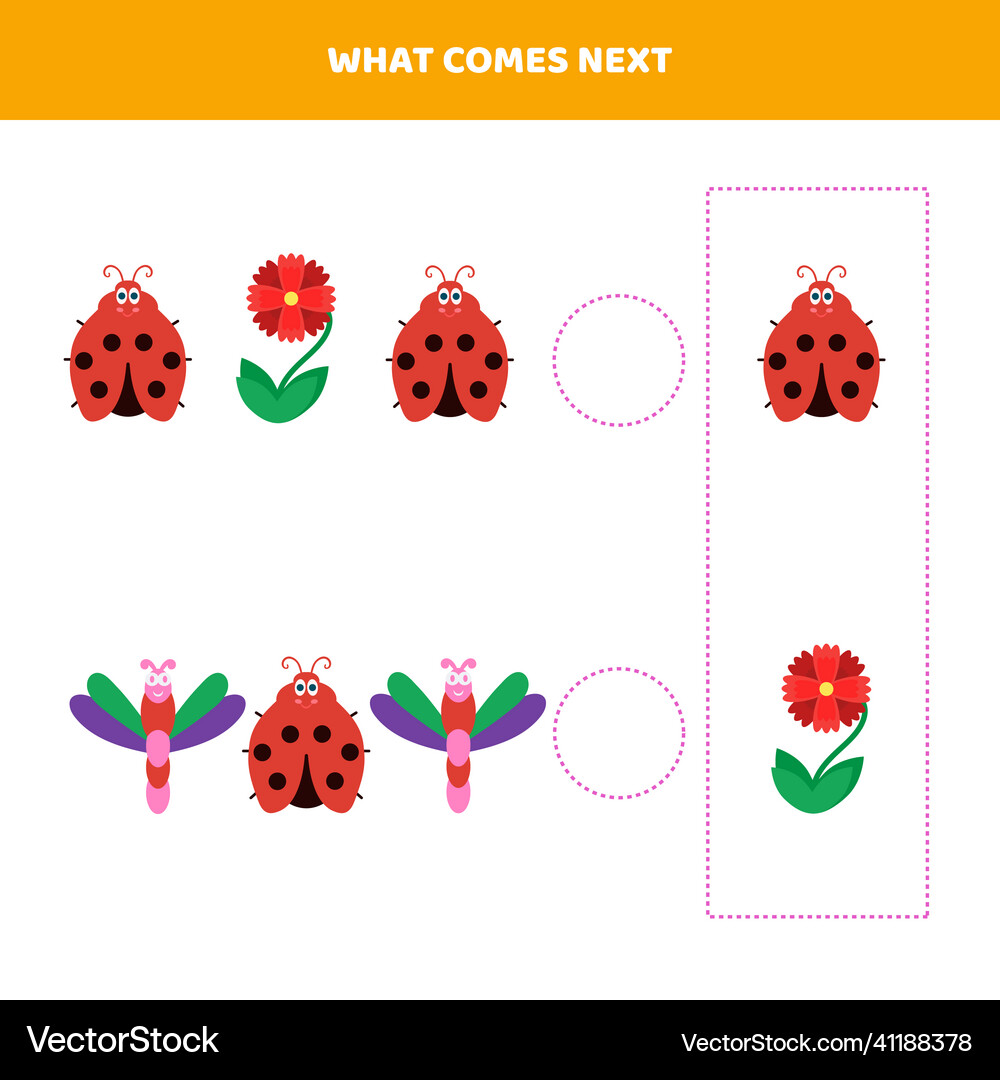 What comes next educational game for kids Vector Image