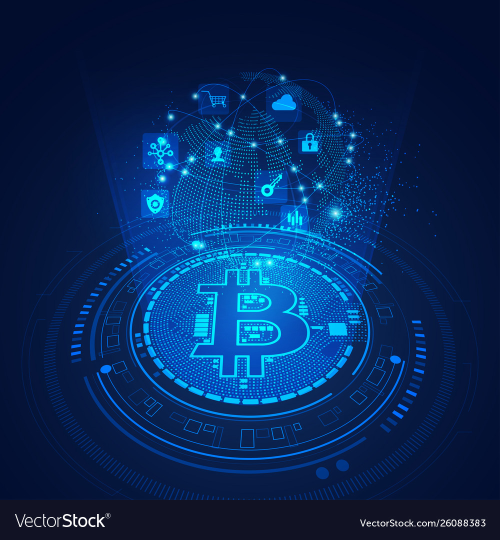 Bitcoin technology Royalty Free Vector Image - VectorStock