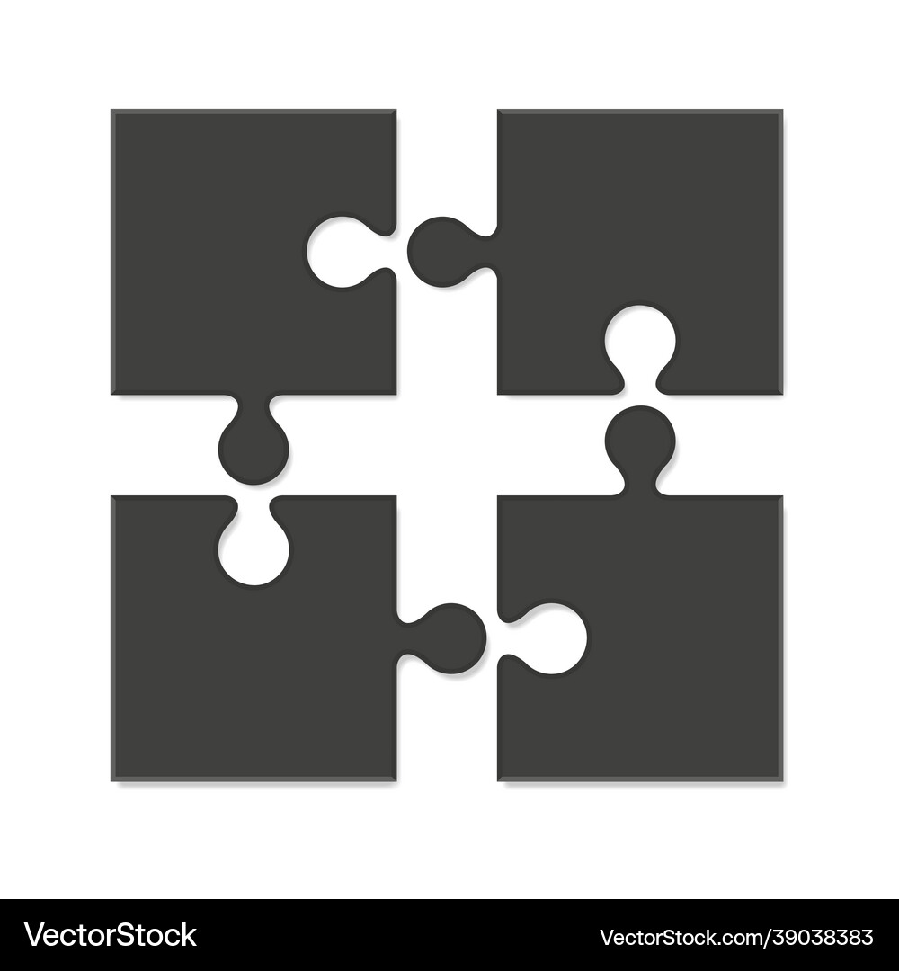 Puzzle Pieces Icon Black And White