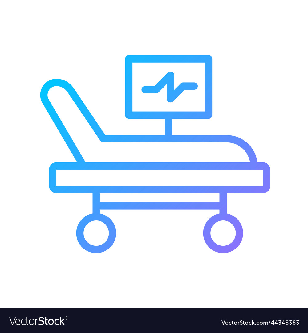 Intensive care bed pixel perfect gradient linear Vector Image Intensive care bed pixel perfect gradient linear Vector Image
