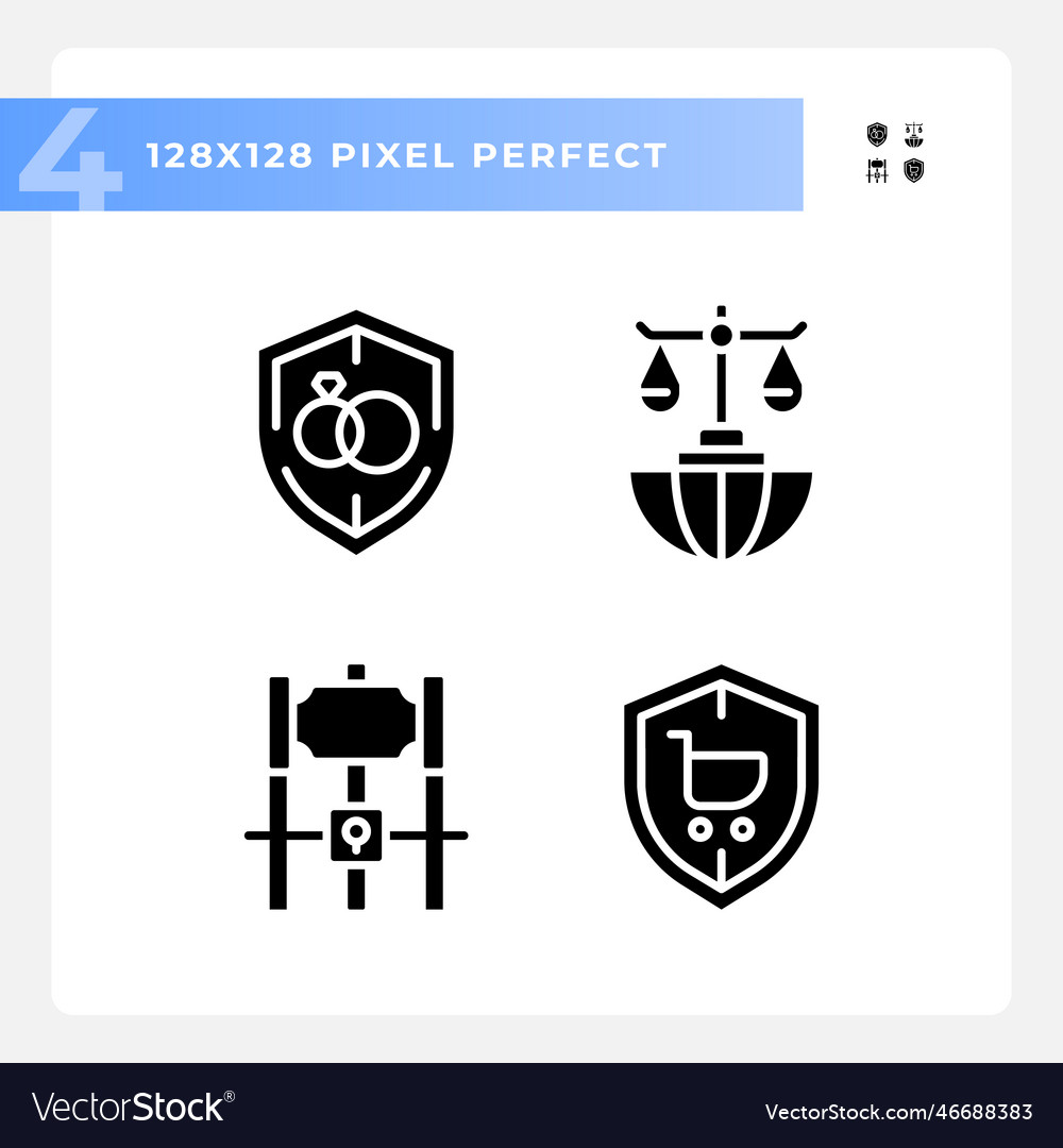 Laws protecting rights pixel perfect black glyph Vector Image Laws protecting rights pixel perfect black glyph Vector Image