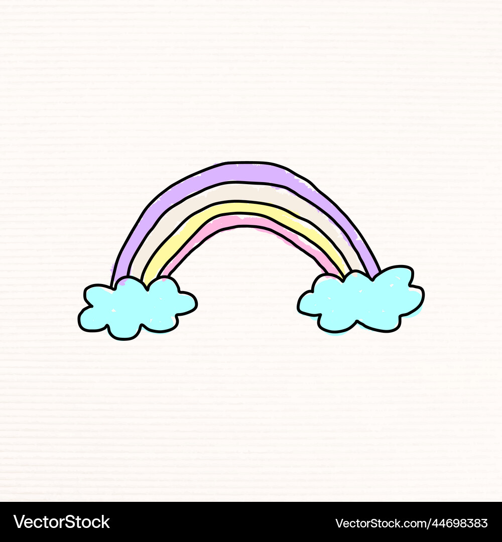 Pastel rainbow doodle style on a beige background Vector Image