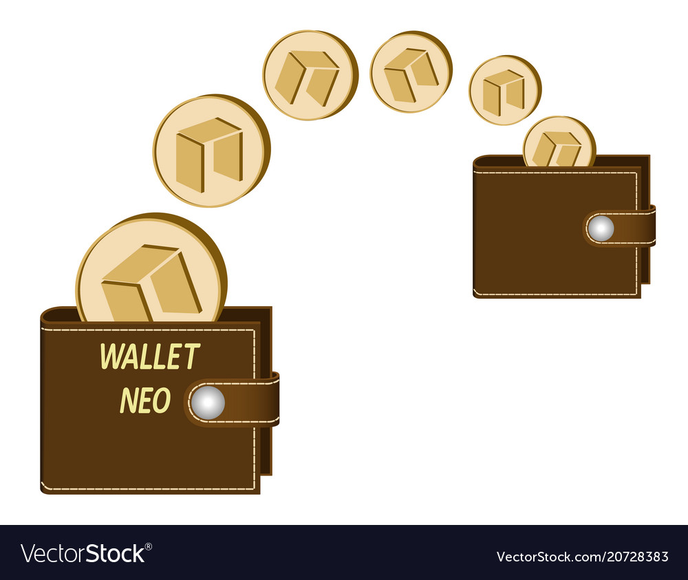 Transfer neo coins from one wallet to another Vector Image Transfer neo coins from one wallet to another Vector Image