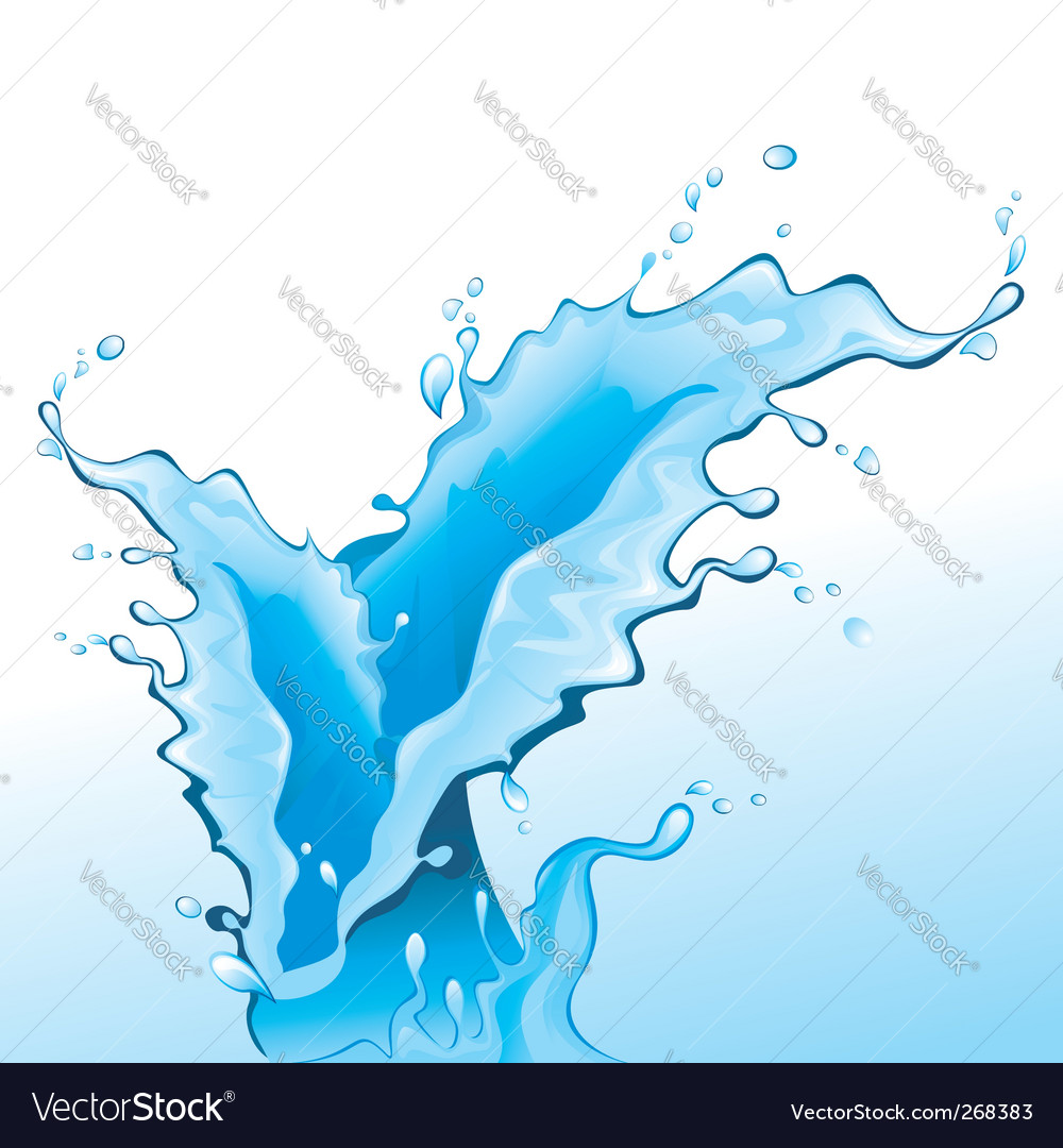 Water splash Royalty Free Vector Image - VectorStock Water splash Royalty Free Vector Image - VectorStock
