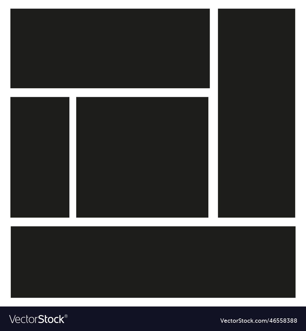 Black brush rectangles Royalty Free Vector Image