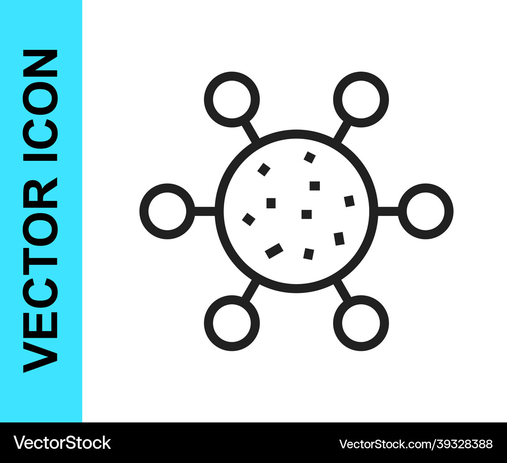 Black line bacteria icon isolated on white Vector Image