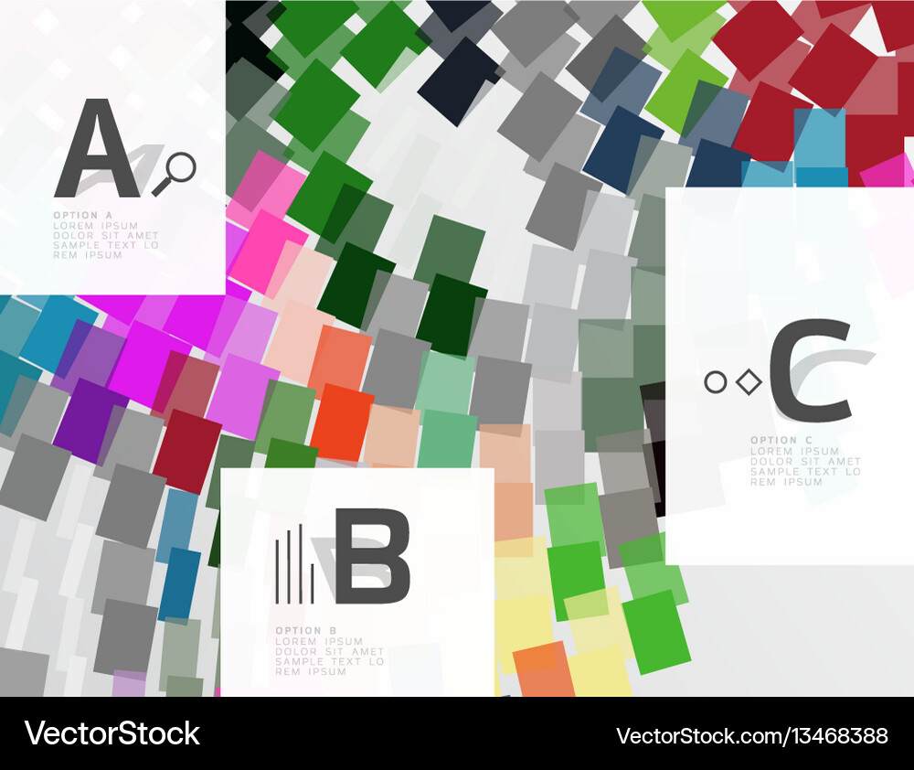 Colorful lines rectangles and stripes with option Vector Image