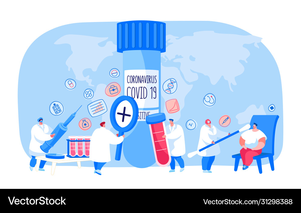 Covid19 diagnostics doctor character in Royalty Free Vector